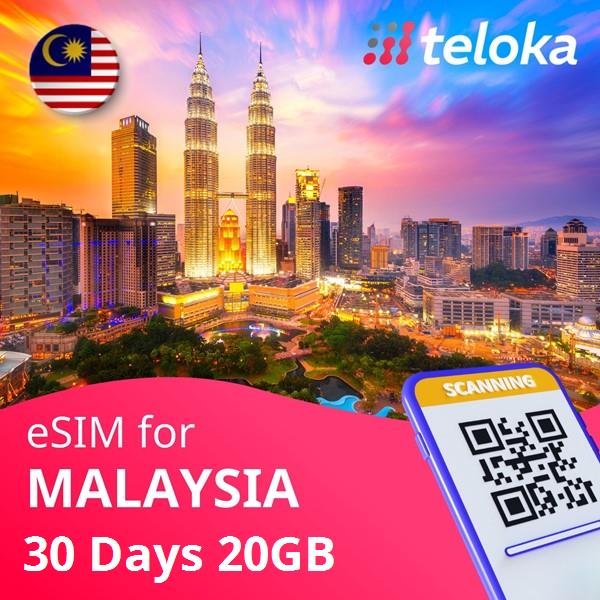 Malaysia eSIM 30 Days 20GB | Teloka